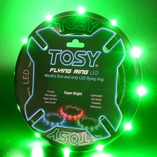TOSY Flying Ring - 12 LEDs, Super Bright, Soft, Auto Light Up, Safe, Waterproof, Lightweight ...